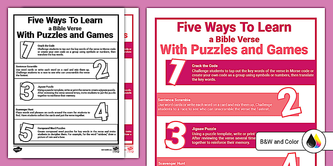 Five Ways To Learn a Bible Verse With Puzzles and Games