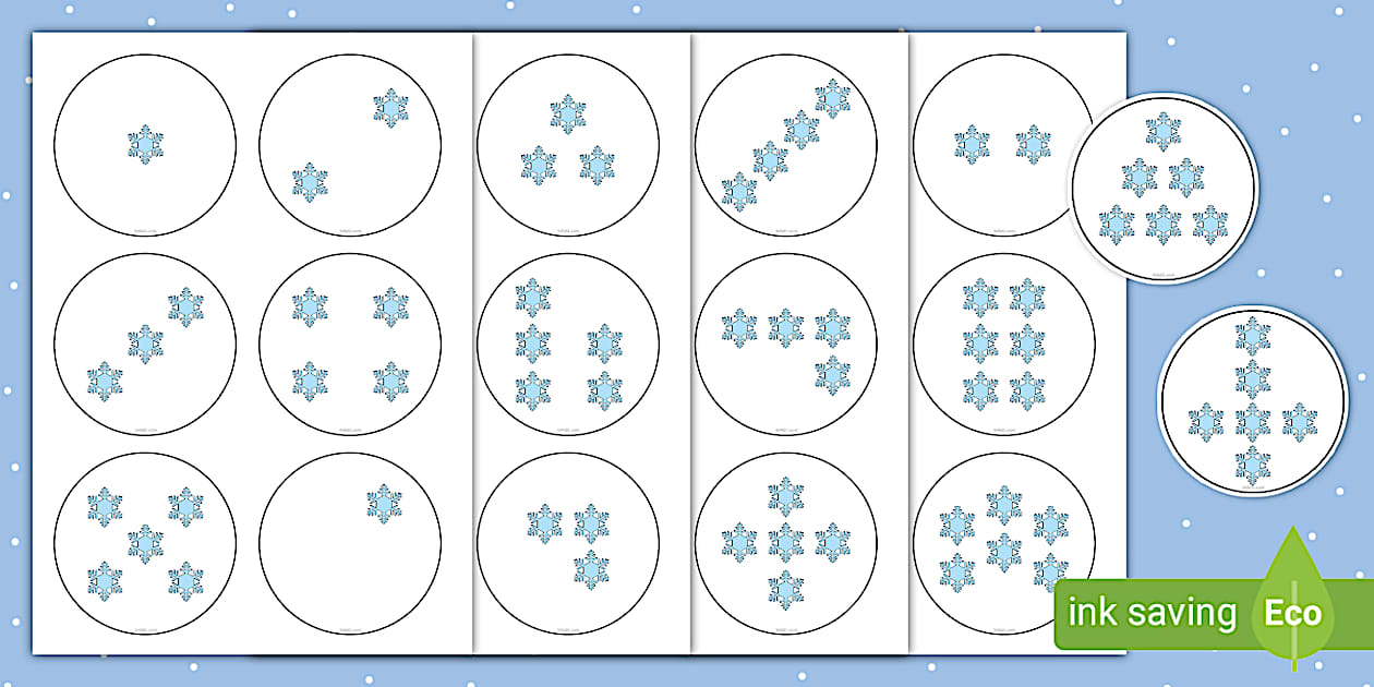 👉 Snowflake Dot Plates 1-6 | Twinkl (teacher made)