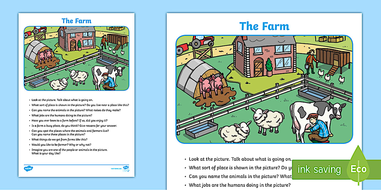 The Farm Oral Language Worksheet / Worksheet (teacher made)