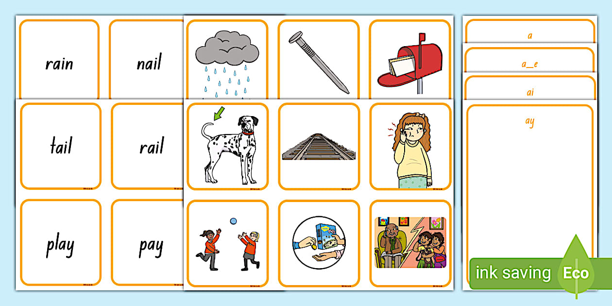 'ai' Sound Family Word Sorting Activity Pack (teacher made)