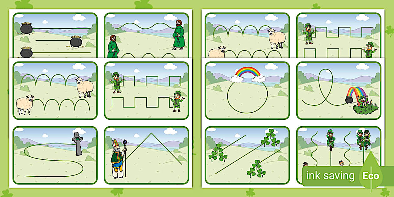 St Patrick's Day Mark-Making Pattern Cards (teacher made)