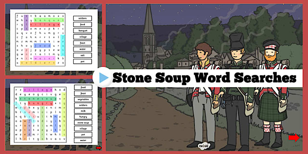 Stone Soup Interactive Wordsearch (teacher made) - Twinkl