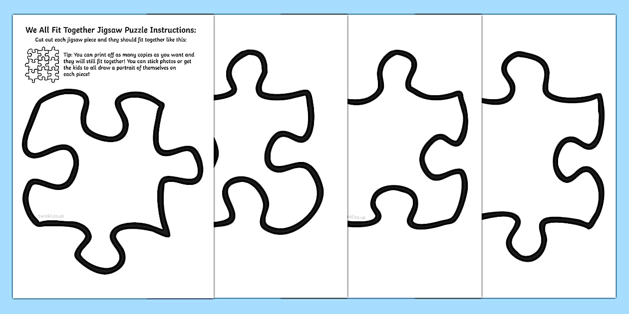 Puzzle Piece Template - Jigsaw Puzzle - Twinkl Resource