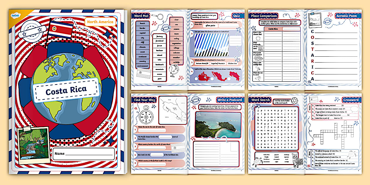 KS1 Costa Rica Activity Booklet - Twinkl