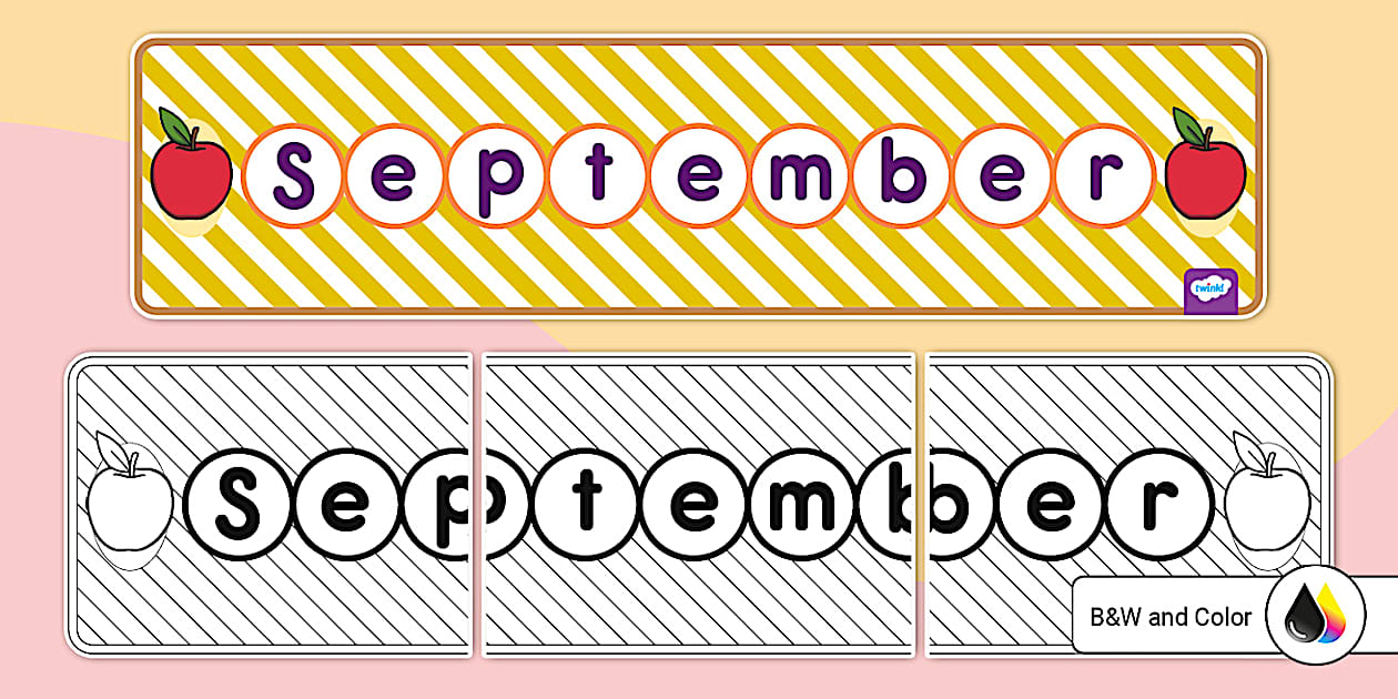 September Banner | Months of the Year | Twinkl USA - Twinkl