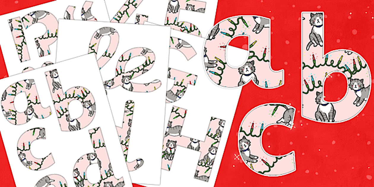 Editable Christmas Cat Themed Display Lettering Pack