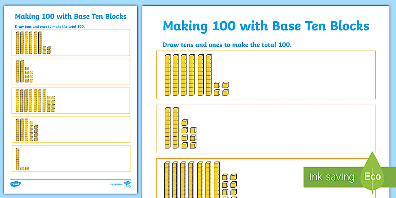 Making 100 with Base Ten Blocks Activity | Ages 5 to 7