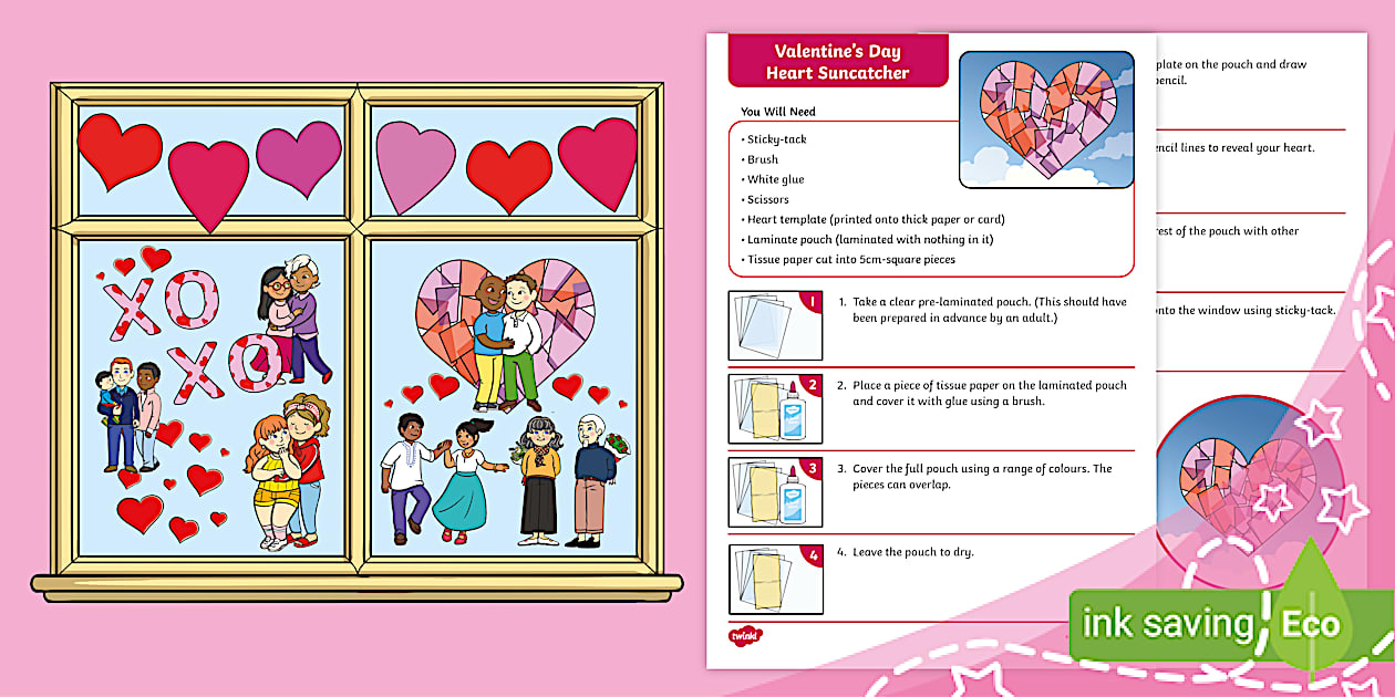 Valentine's Day Window Display (teacher made) - Twinkl