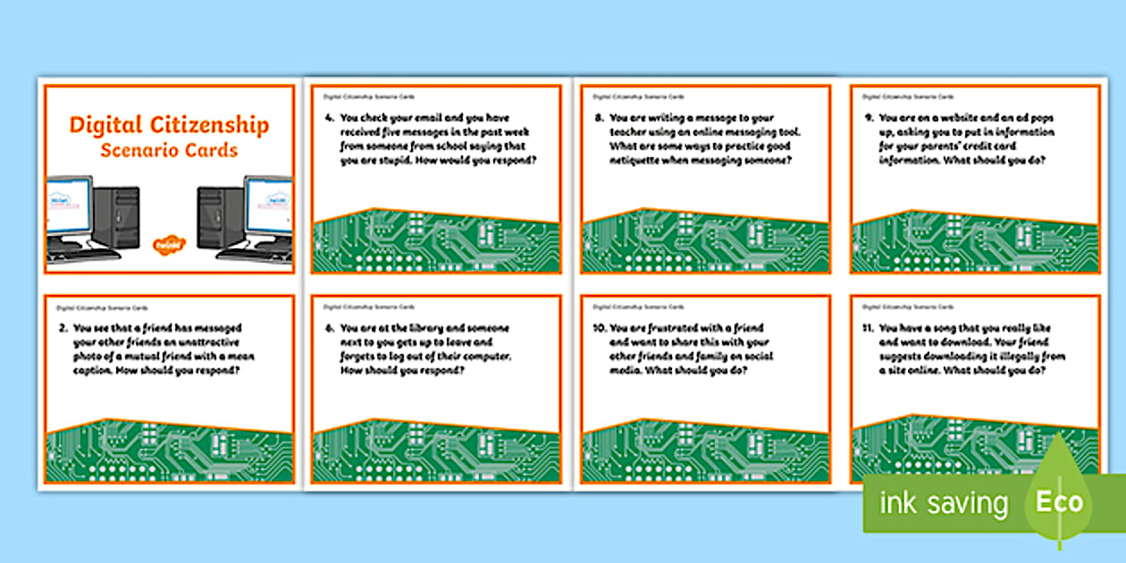 Digital Citizenship Discussion Cards for Kids | Twinkl USA