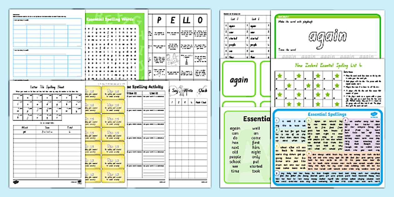Essential Spelling Lists 4 Resource Pack - NZ Literacy
