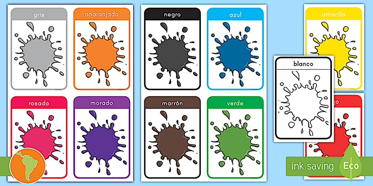 Tarjetas de vocabulario: Los colores - Twinkl
