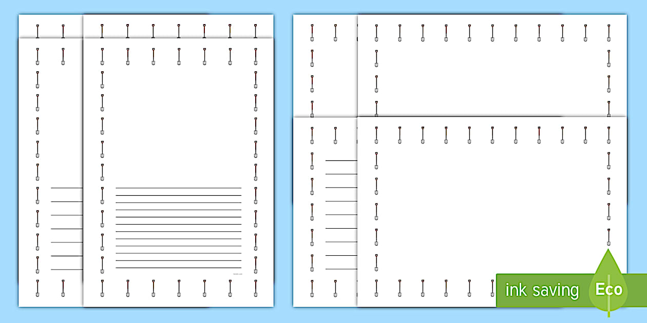 Editable Garden Spade Portrait Page Borders (teacher made)