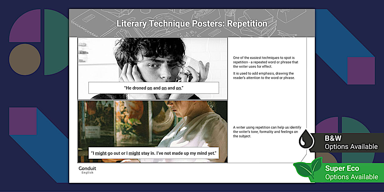 Literary Technique Posters: Repetition (teacher made)