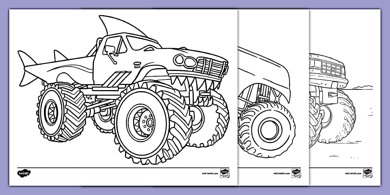 Printable Monster Truck Coloring Pages - Twinkl CA - Twinkl