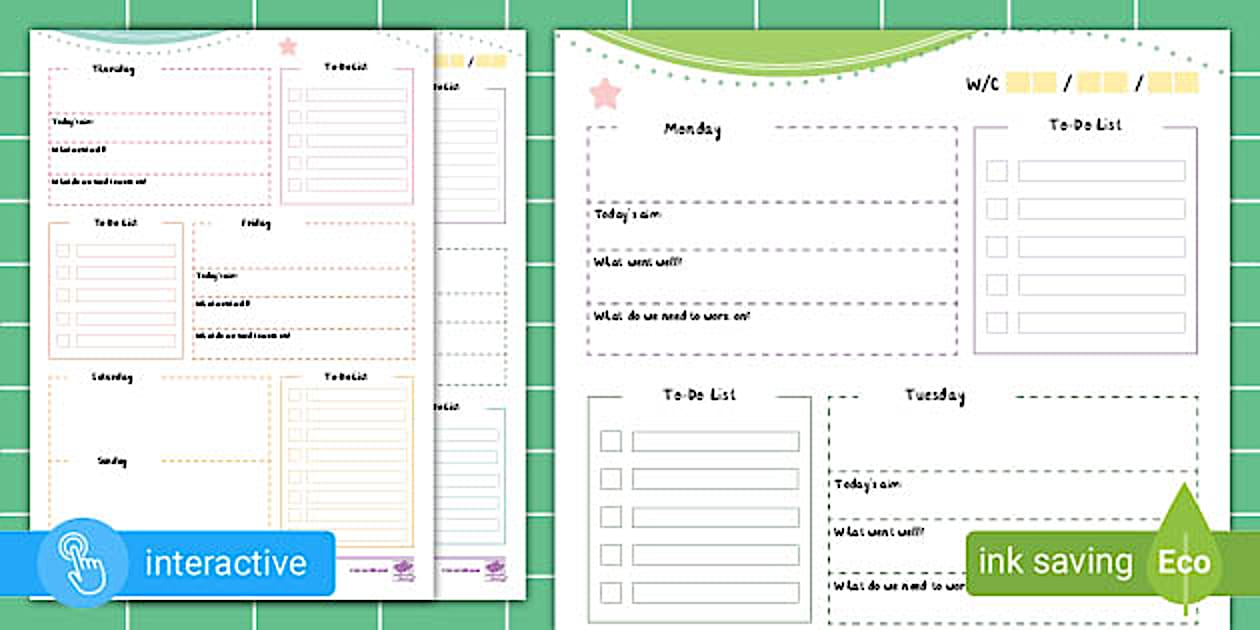 Week Overview - Planner Insert | Twinkl Busy Bees - Twinkl