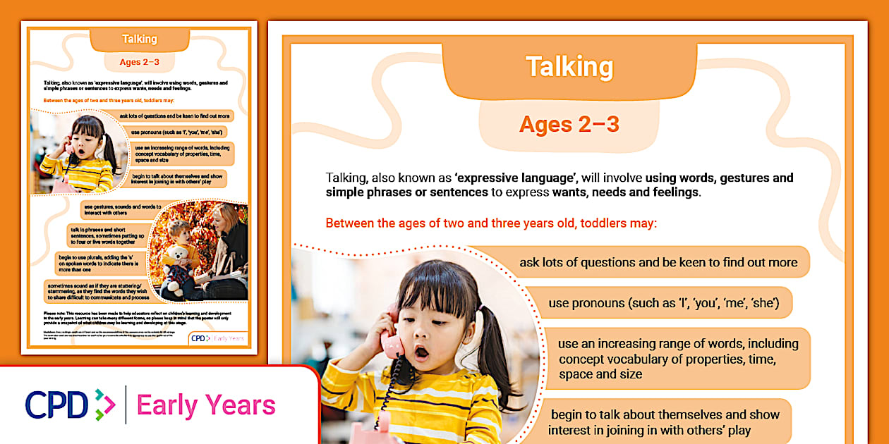 Talking (Ages 2–3) | Early Years CPD | Poster