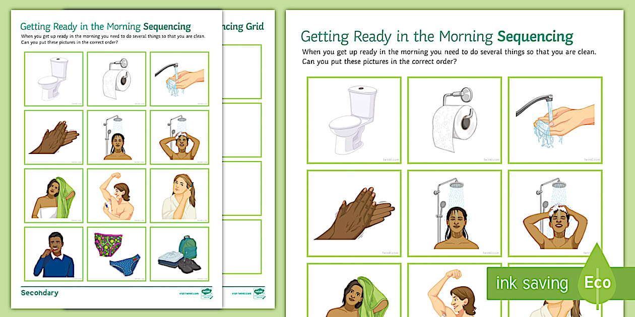 Getting Ready in the Morning Sequencing Worksheet / Worksheet