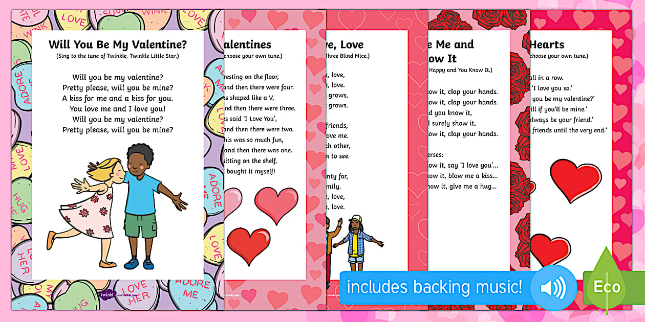 Children's Valentine's Rhymes, Songs and Poems Resource Pack
