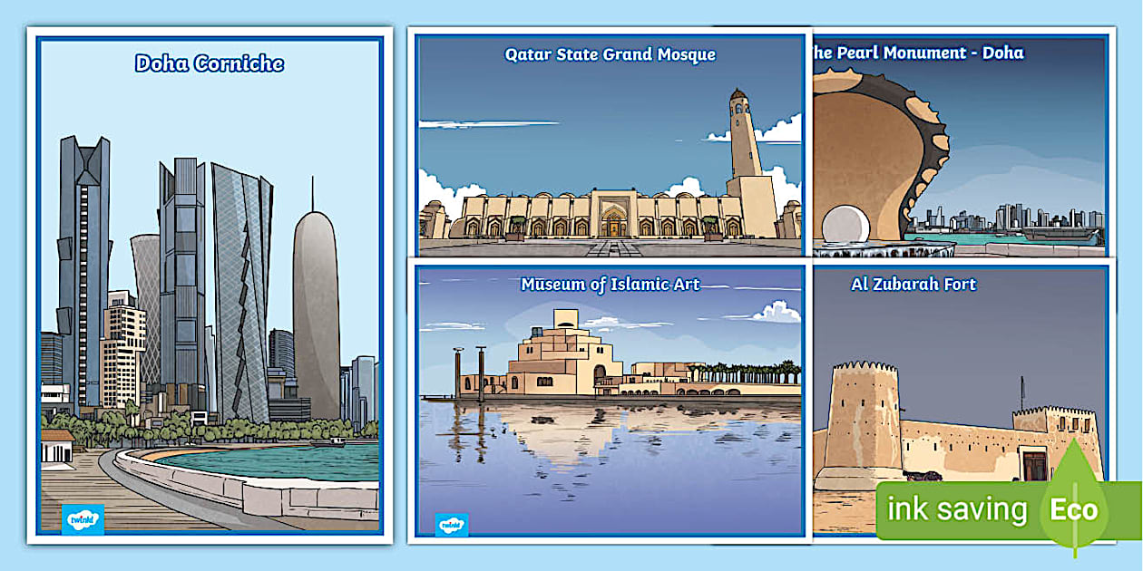 Qatar Landmarks Display Posters (teacher made) - Twinkl
