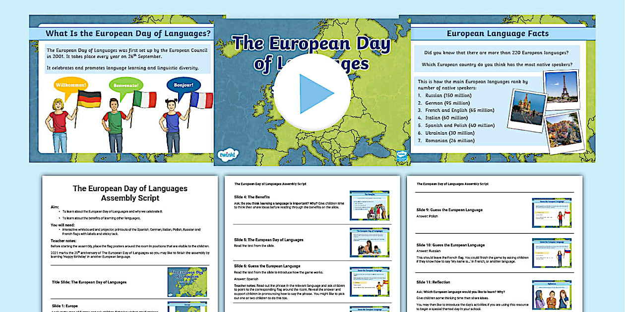 European Day of Languages Assembly Ideas - Assembly Pack