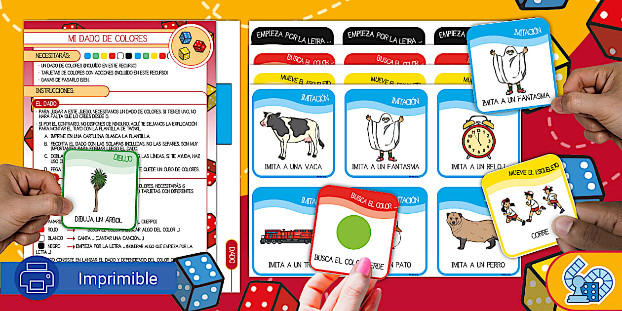 Juego: Mi dado de colores - Twinkl Board Games - Twinkl