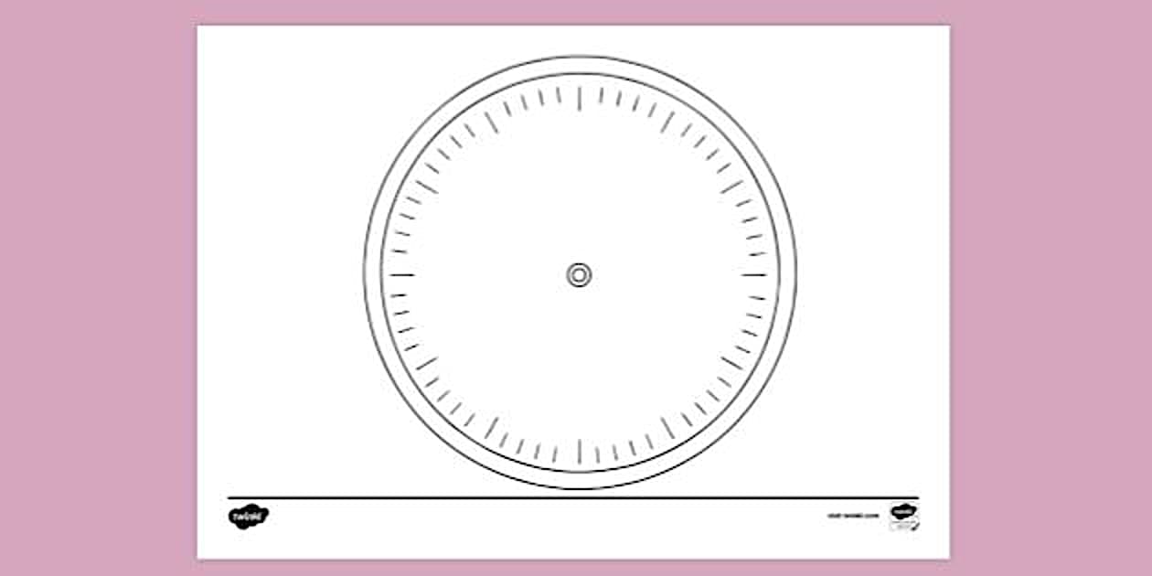 Blank Clock Face Colouring Sheet - Teach the Clock to Kids