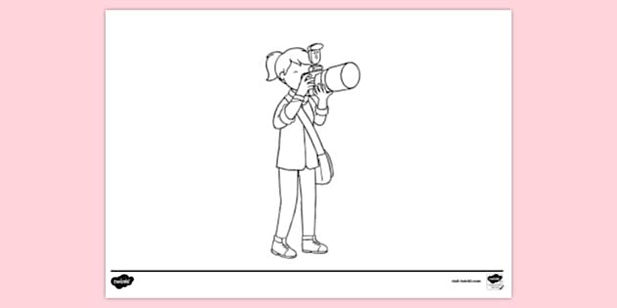 Photographer Colouring Sheet | Colouring Sheets - Twinkl