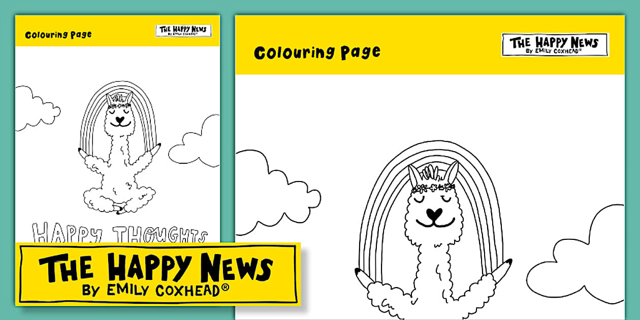 FREE! - The Happy Newspaper Colouring Page | Twinkl Partnerships