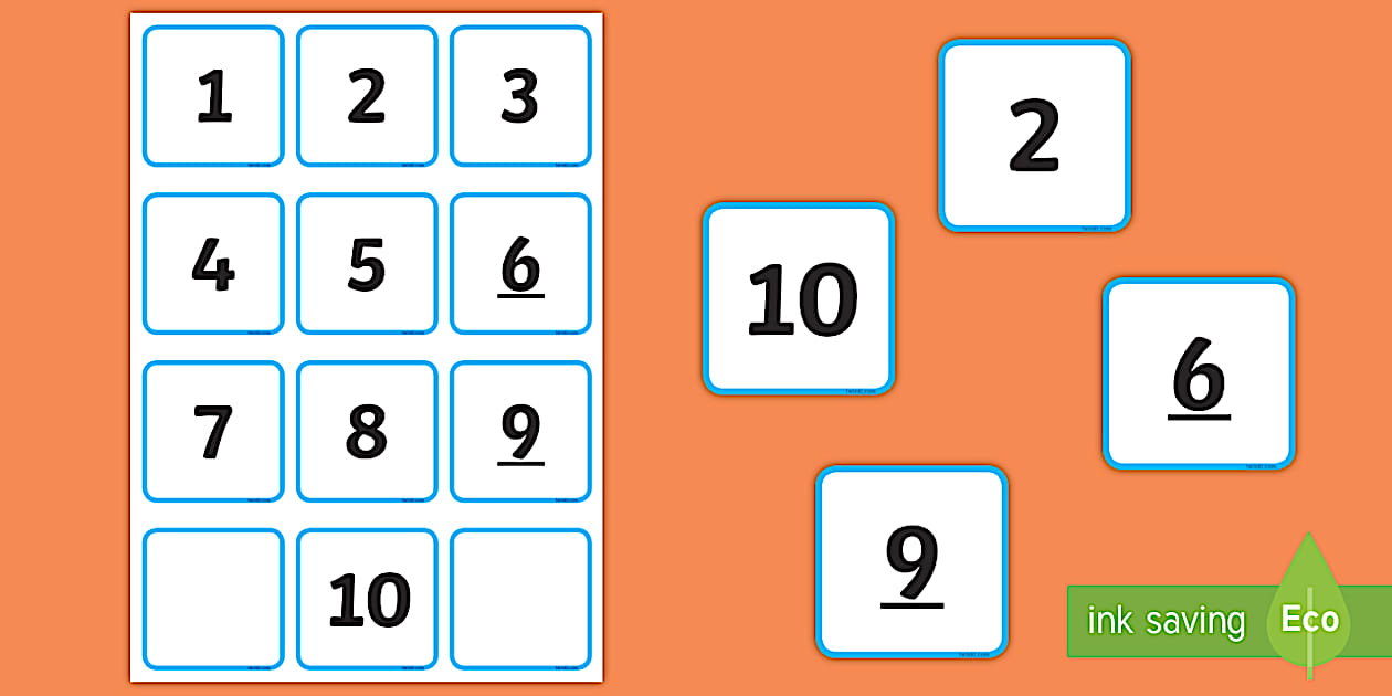 Small Number Cards 1 to 10 Number Cards (teacher made)