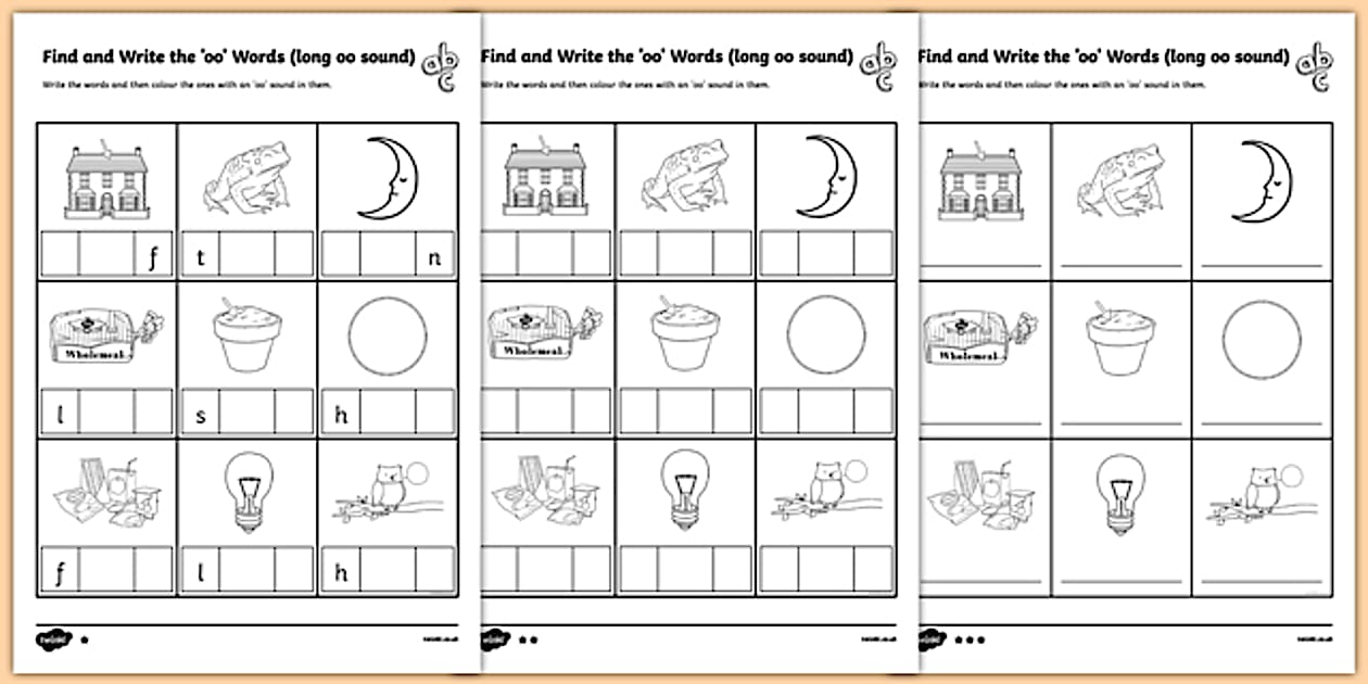 'oo' Phonics Worksheets | Phonics | Twinkl - Twinkl
