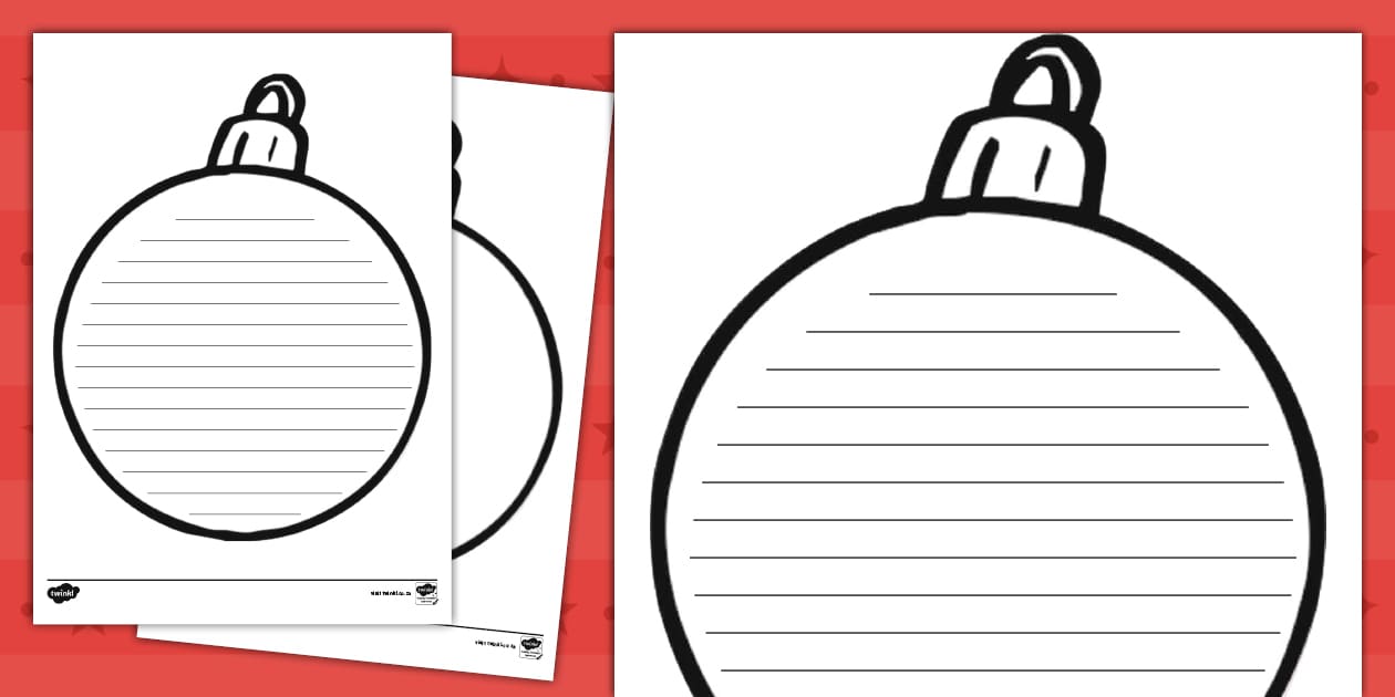 Foundation Phase Eng T4 Christmas Bauble Writing Template (CAPS)