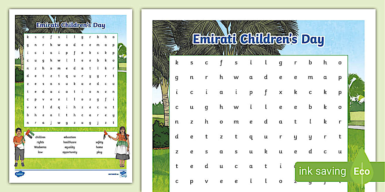 Emirati Children's Day Word Search (teacher made) - Twinkl