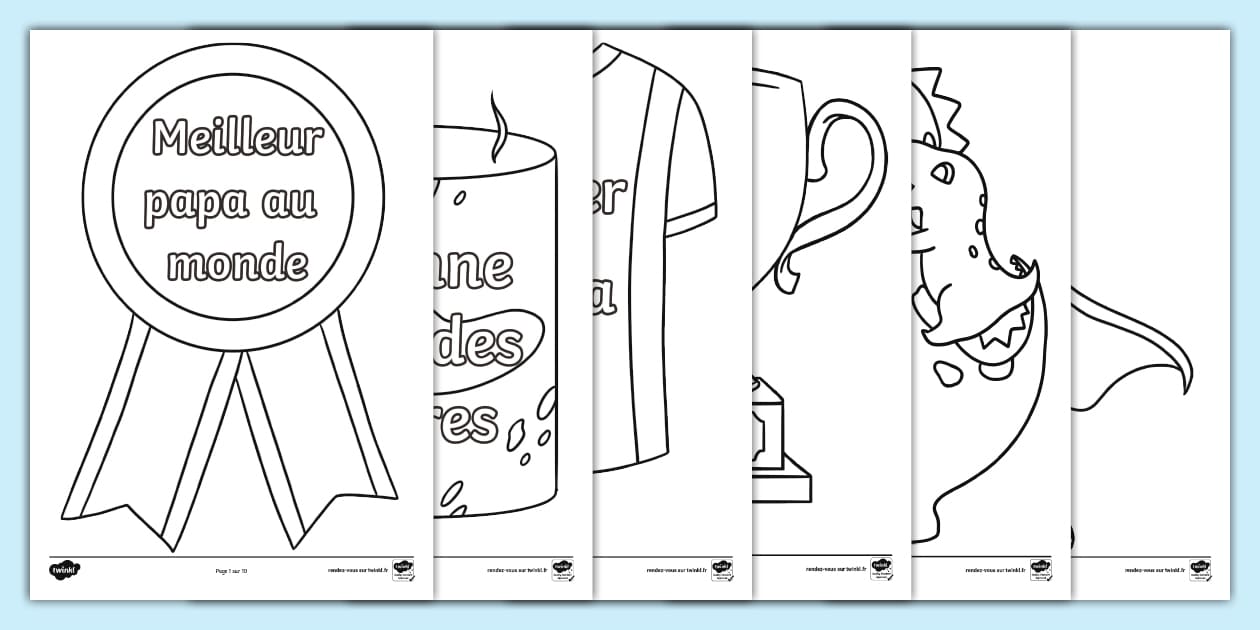 Coloriage pour la fête des pères (teacher made) - Twinkl