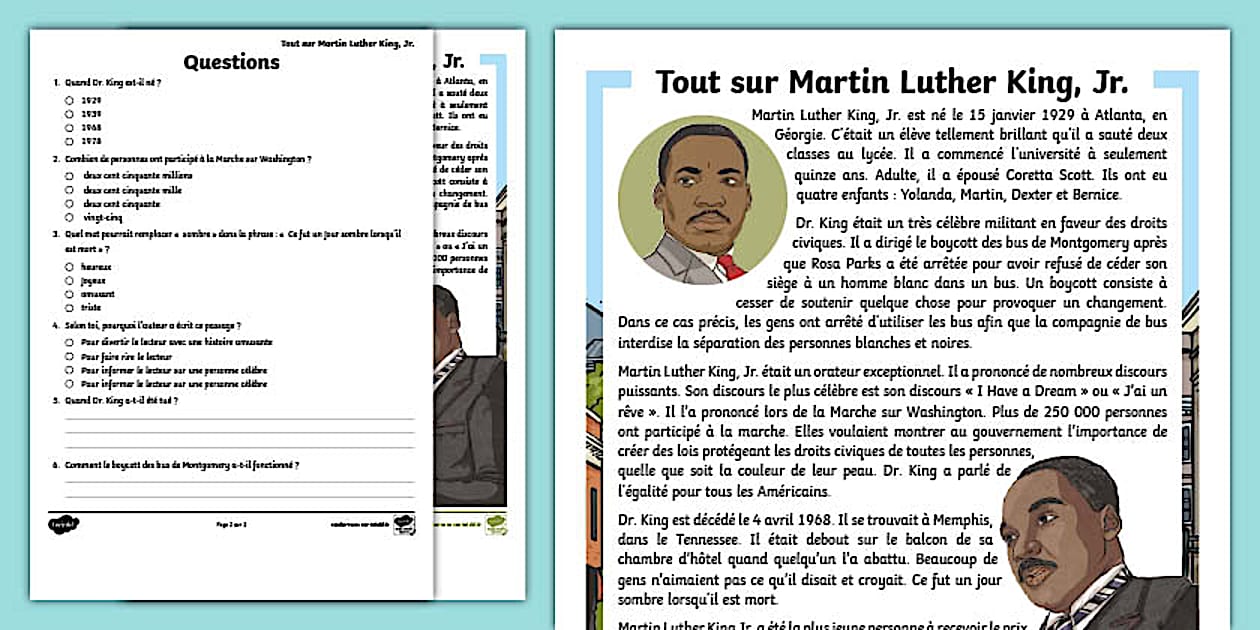 Tout sur Martin Luther King, Jr. (Hecho por educadores)