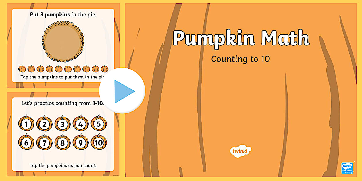 Pumpkin Math Counting to 10 Interactive PowerPoint - Twinkl