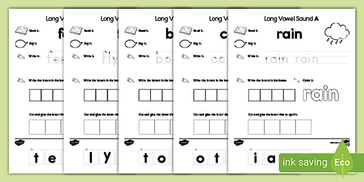 Editable Long Vowel Sounds Phonics Pack (teacher made)
