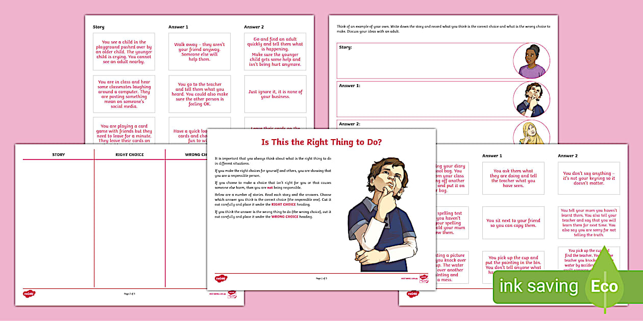 Is This the Right Thing to Do? Worksheet (teacher made)