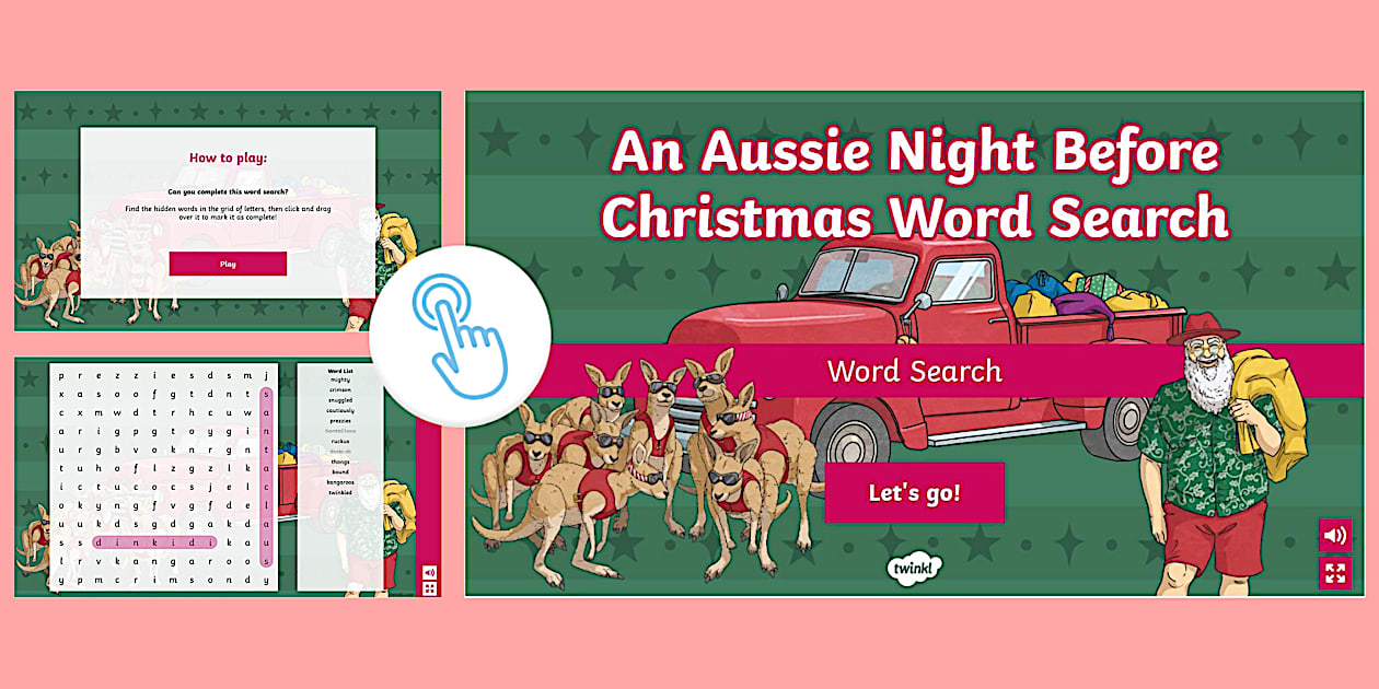 An Aussie Night Before Christmas Interactive Word Search