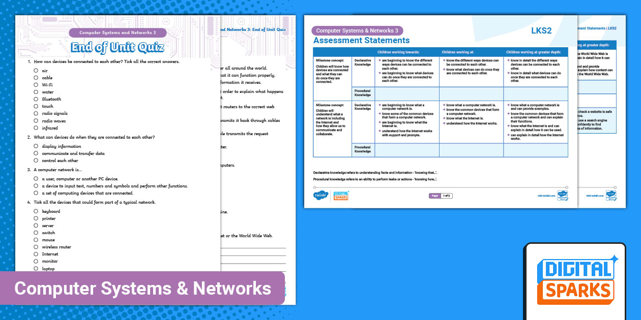 Computer Systems and Networks 3: Assessment Pack - Twinkl