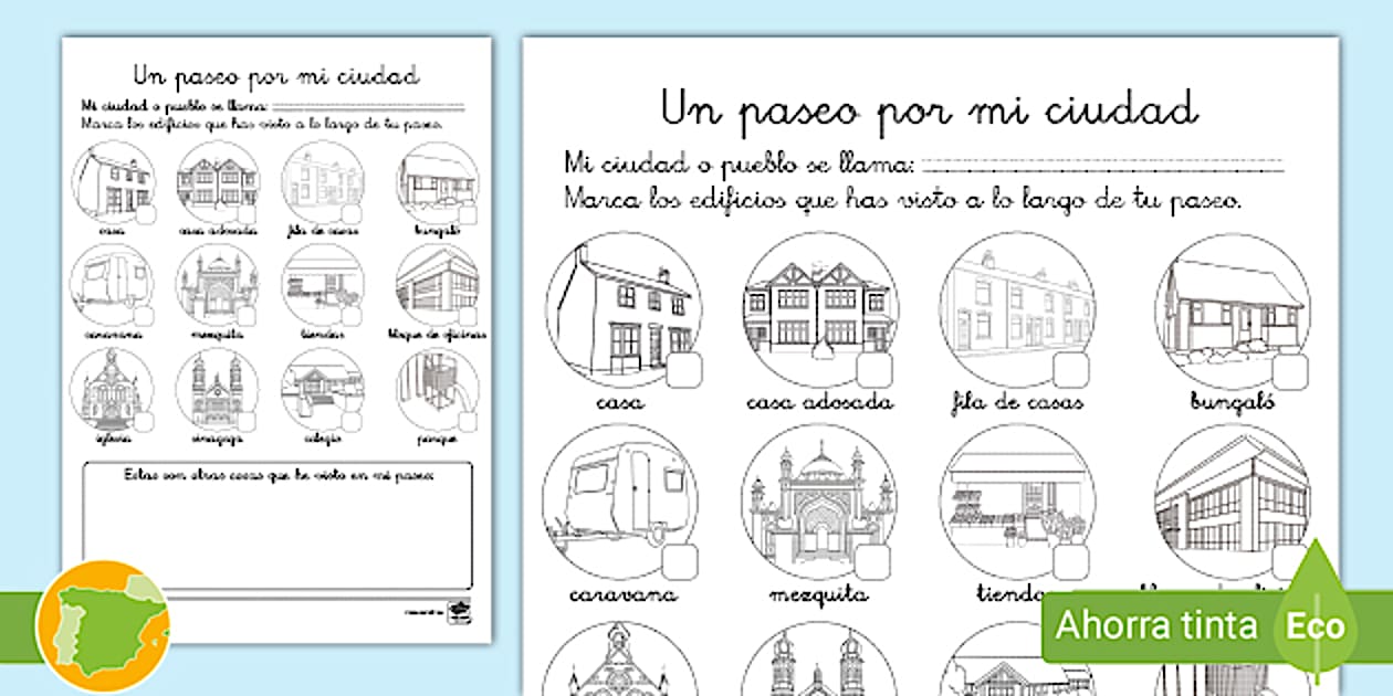 Ficha de actividad: Un paseo por la ciudad (teacher made)