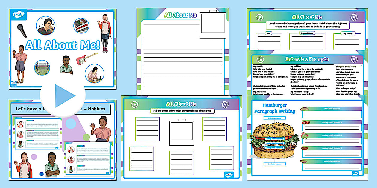 All About Me Paragraph Examples | KS2 Writing Teaching Pack