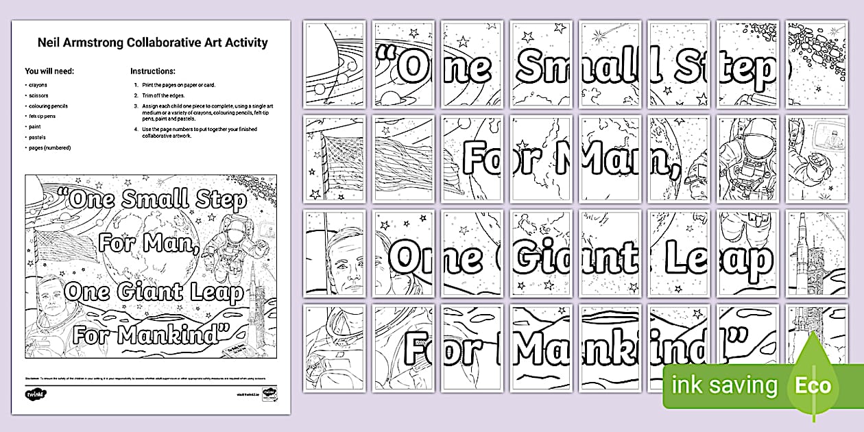 Neil Armstrong (Collaborative Art Activity) (teacher made)