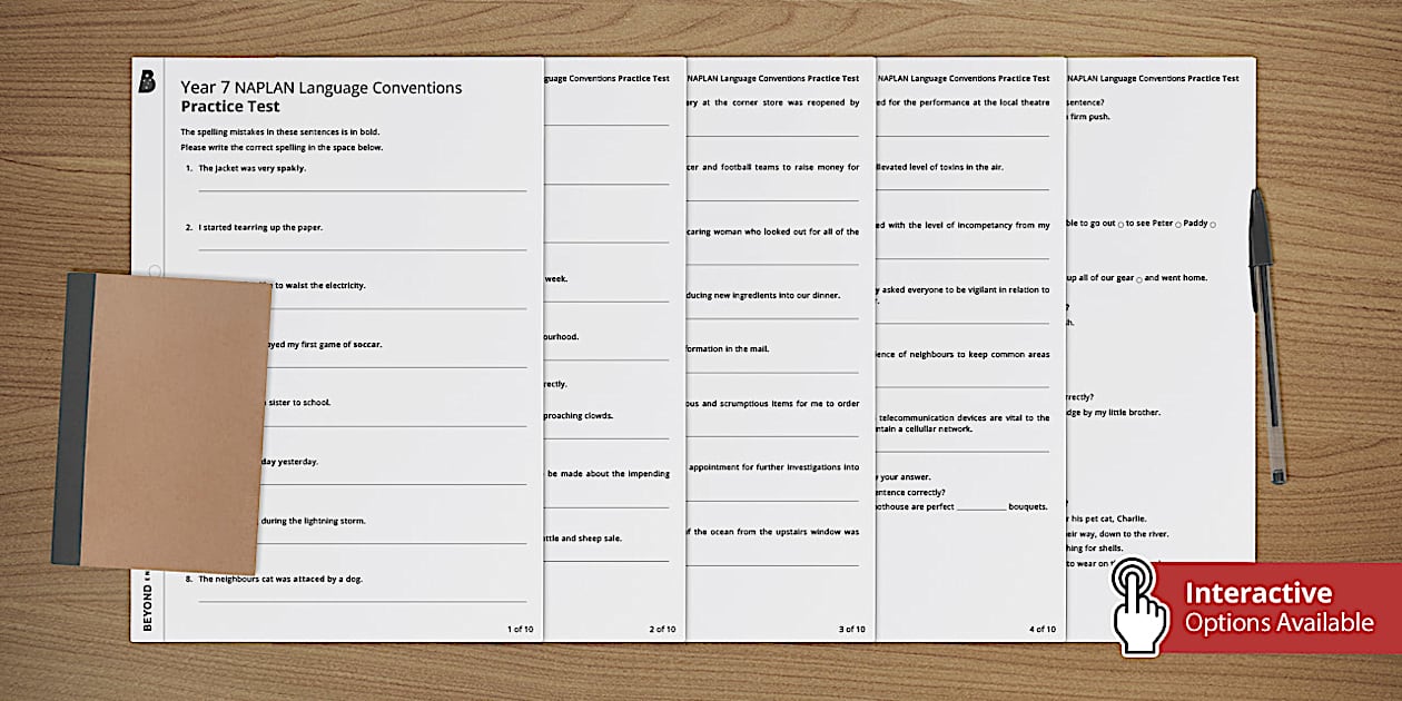 NAPLAN Language Conventions | Year 7 Practice Test - Twinkl