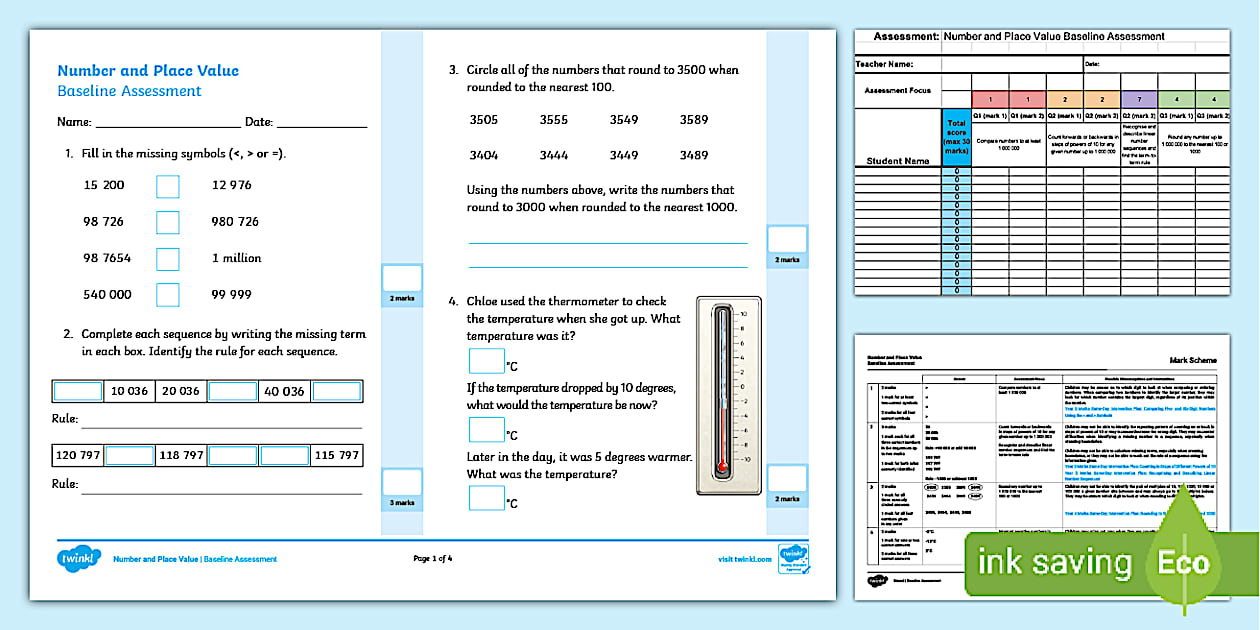 👉 Y6 Number and Place Value Baseline Assessment - Twinkl