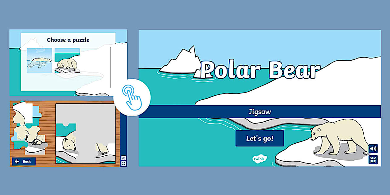Polar Bear Interactive Jigsaw (teacher made) - Twinkl