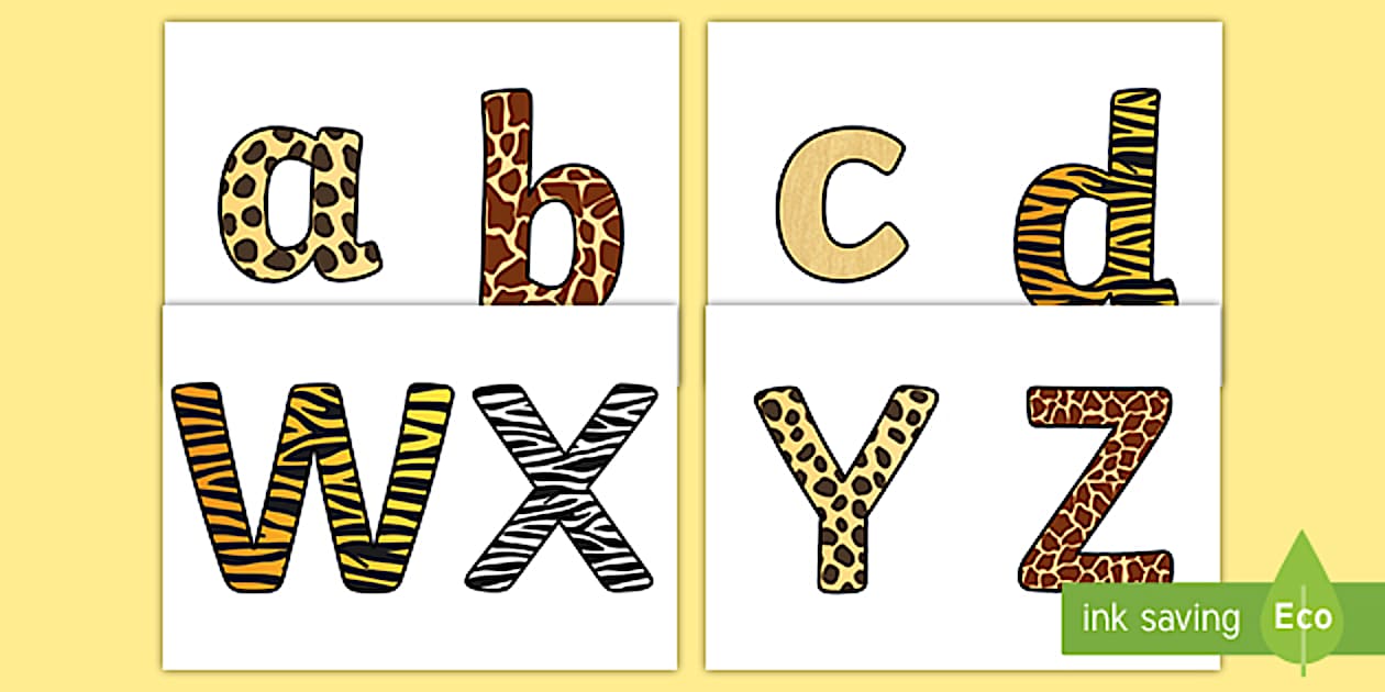 Editable Safari Animal Print Display Lettering - Twinkl