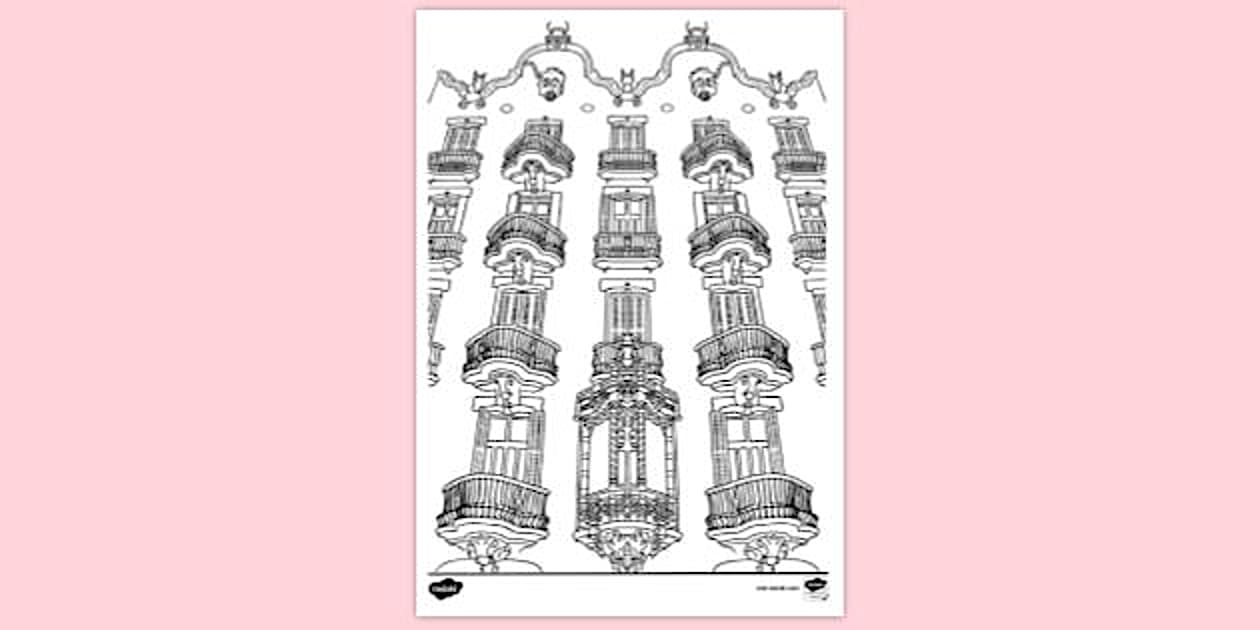 Twinkl Gaudi Colouring Sheet