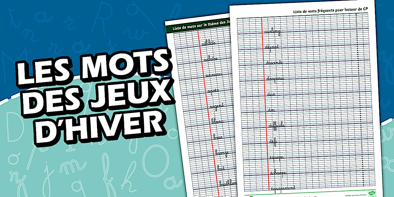 Je copie des mots – Jeux d'hiver