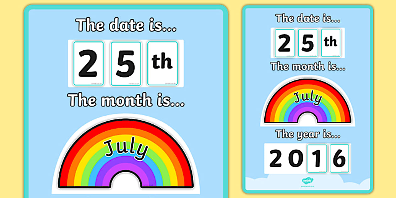 👉 Month and Year Rainbow Poster