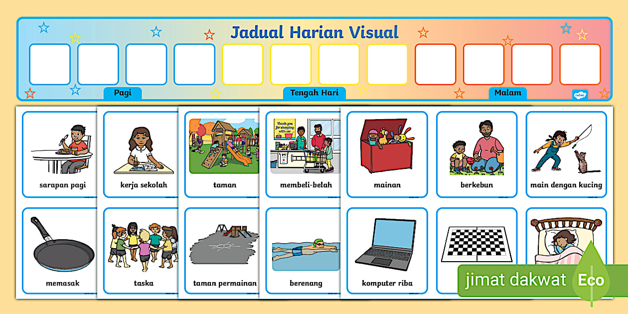 Jadual Harian Visual (Rumah) (teacher made) - Twinkl